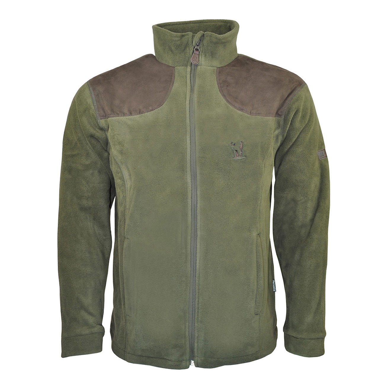 Percussion Fleece Jacket In Khaki With Motif | Balnecroft Country Store